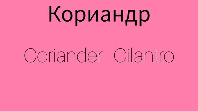 Как же будет по английски слово КОРИАНДР?