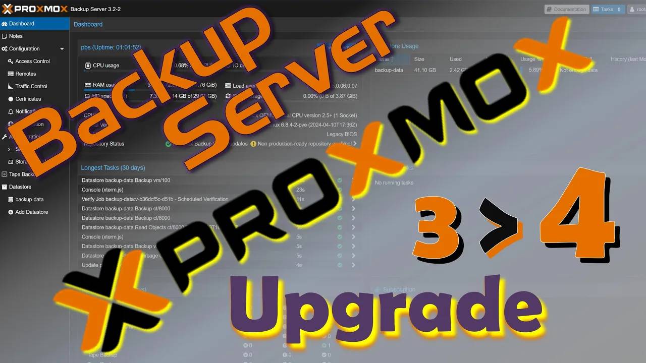 Proxmox Backup Server 4 Upgrade. Обзор. Что нового Как обновить