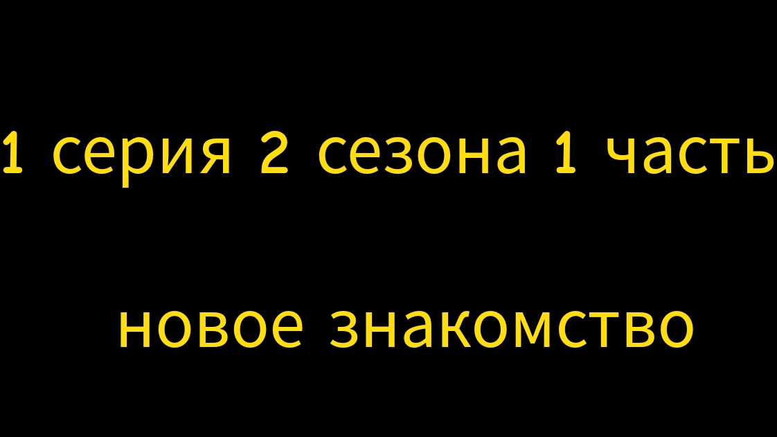 1 часть 1 серии: НОВОЕ ЗНАКОМСТВО