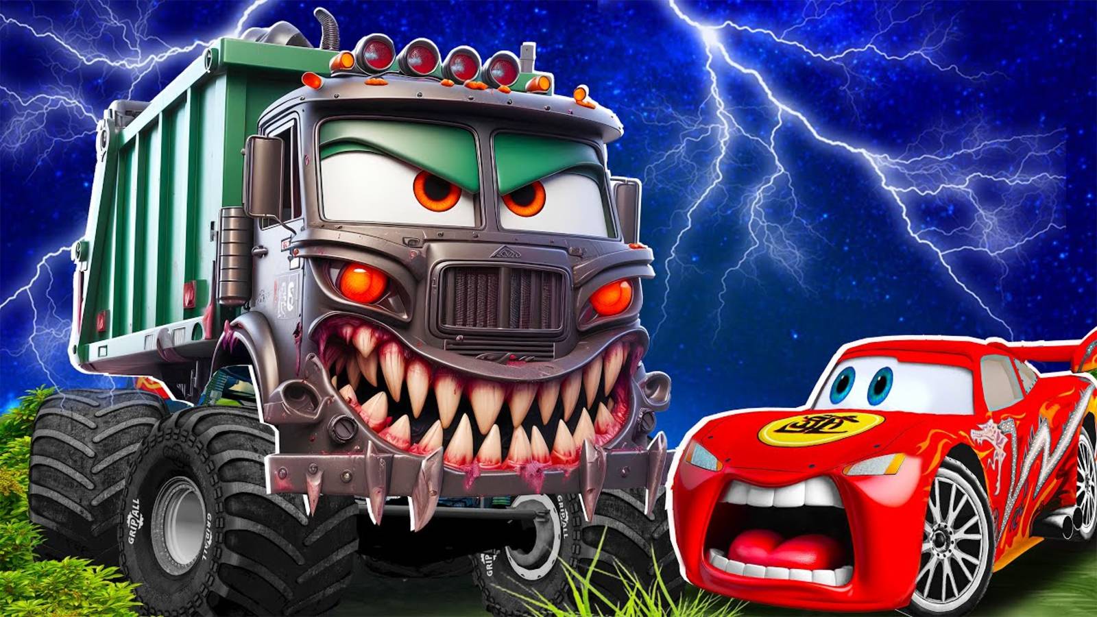 🤖🤪ЛУЧШИЕ ДРУЗЬЯ МОЛНИЯ МАКВИН И ЕГО КОМАНДА🤖🤪 ПРОТИВ ОГРОМНОГО ЗЛОБНОГО ГРУЗОВИЧКА