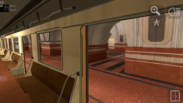 Поездка на метро-поезде 87-717 по Сокольническом линии в игре MetroMosSim