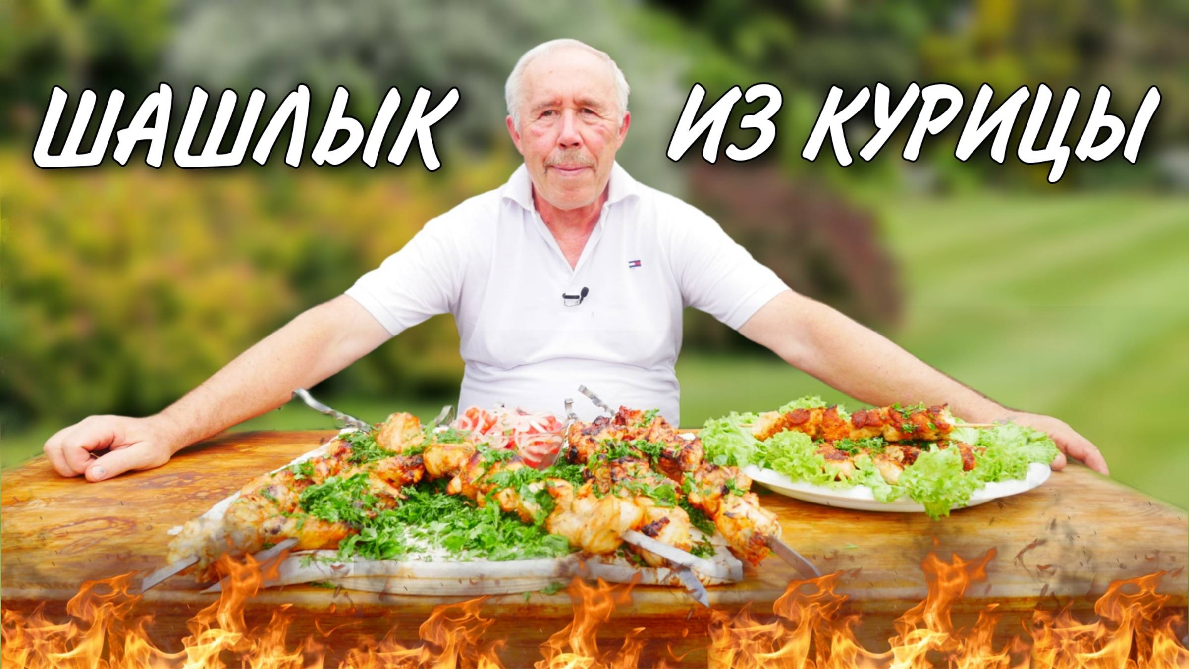 Шашлык из птицы для пикника на мангале