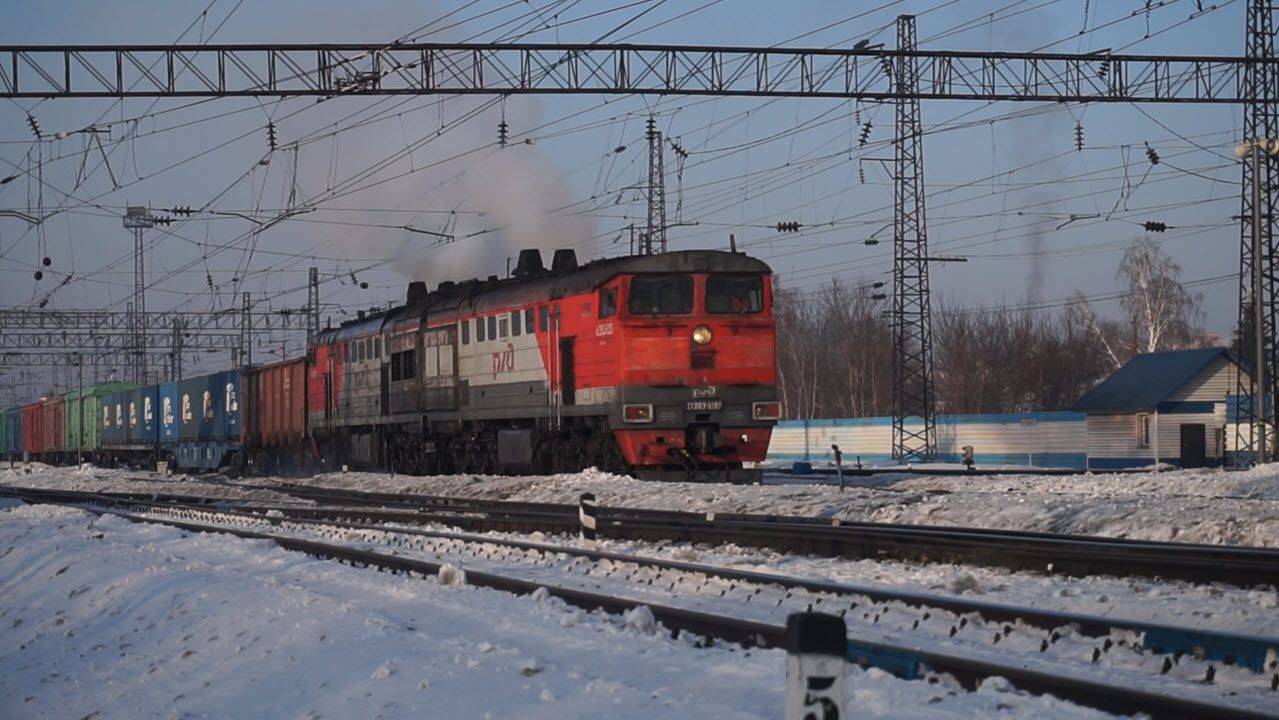 Тепловоз 2ТЭ10У-0192. Отправление и звук 10Д100.