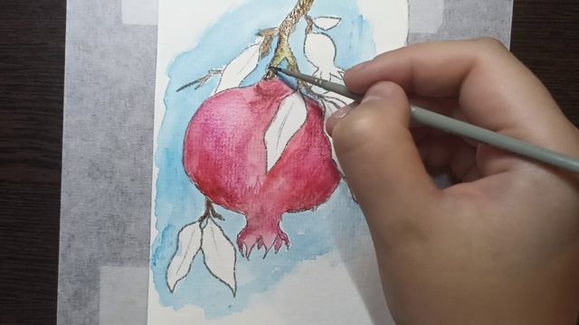 Рисунок акварелью / Гранат