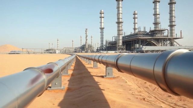 Трубопровод  и завод в пустыне