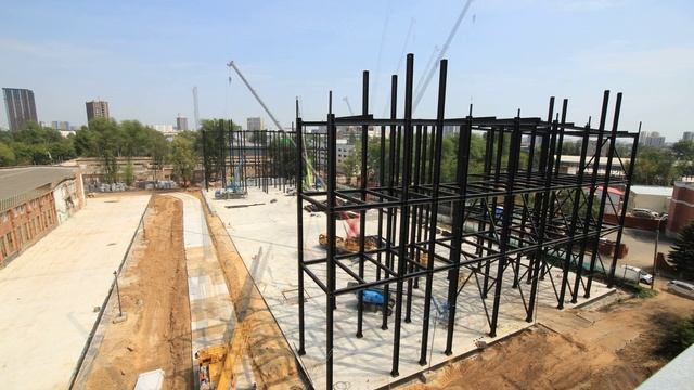 Time lapse - Строительство киносъемочного павильона на площадке кинопарка ВНИИ МЕТМАШ