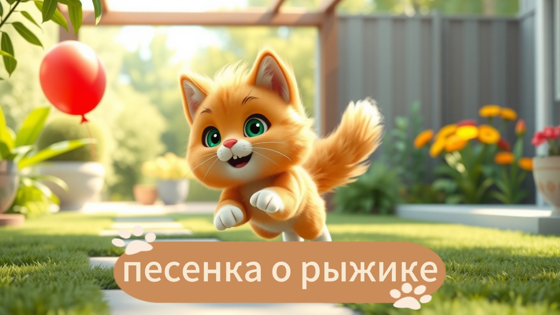 Рыжик и красный шарик | Песенка для детей