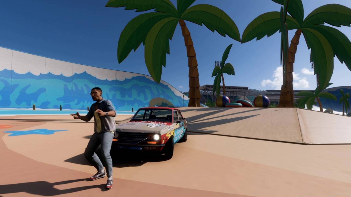 Фото на пляжной вечеринке на стадионе в Forza Horizon 5