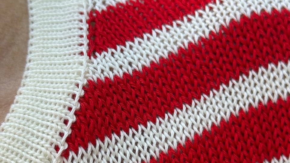 Обработка горловины на однофонтурной вязальной машине