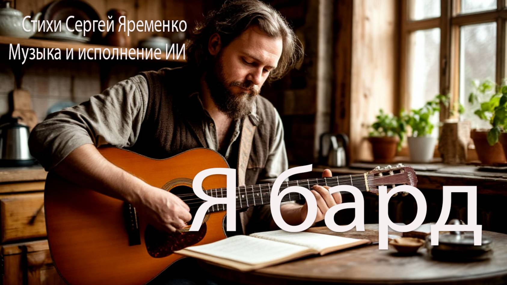 Ироническая песня "Я бард". Стихи Сергей Яременко, исполняет ИИ