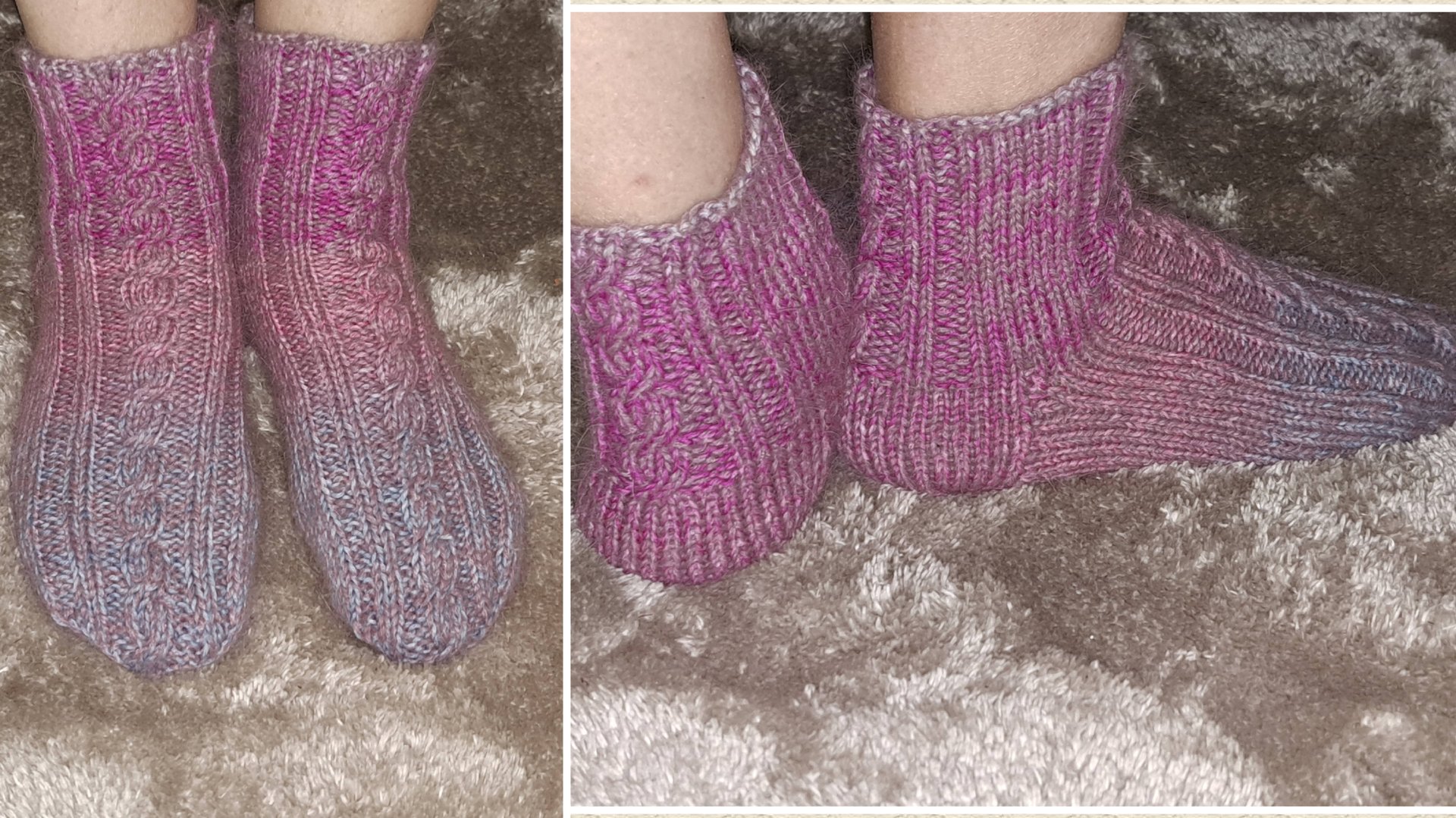 Простые носки с косами спицами .Краткий мастер класс