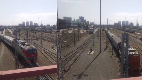 ЭП2К-339 с поездом №2 Москва-Владивосток и ТЭМ18ДМ-518 с поездом №301 Новосибирск-Алматы