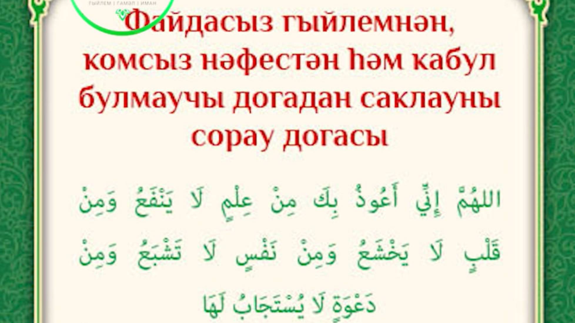 Файдасыз гыйлемнән дога. Раил Фәйзрахманов