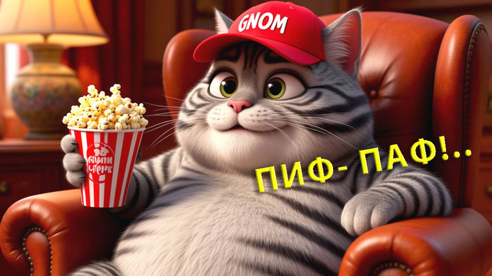 Кот Гном: "- Смотрим триллер!.."