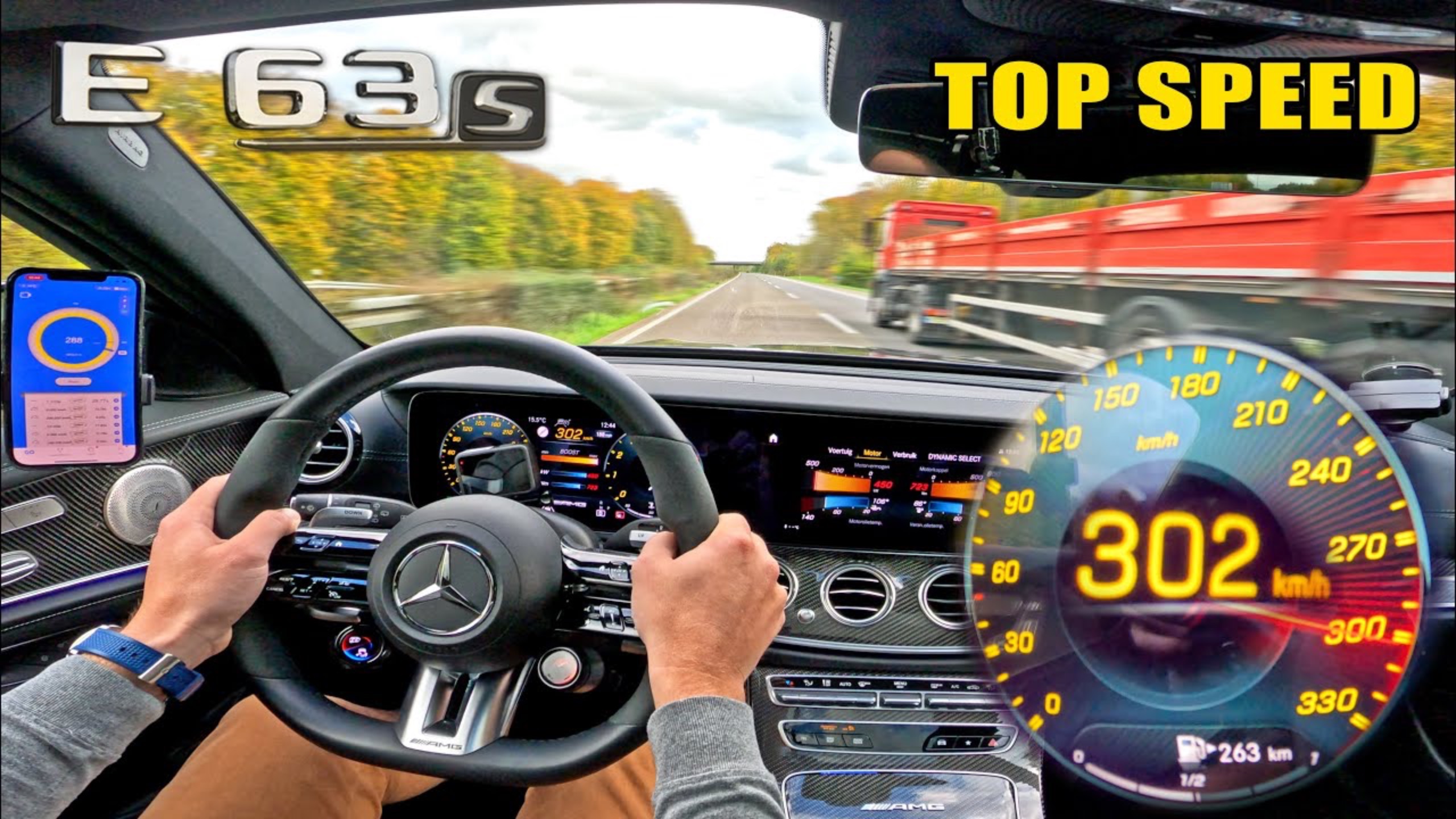 Mercedes AMG E63 S САРАЙ | МАКСИМАЛЬНАЯ СКОРОСТЬ на АВТОБАНЕ AutoTopNL