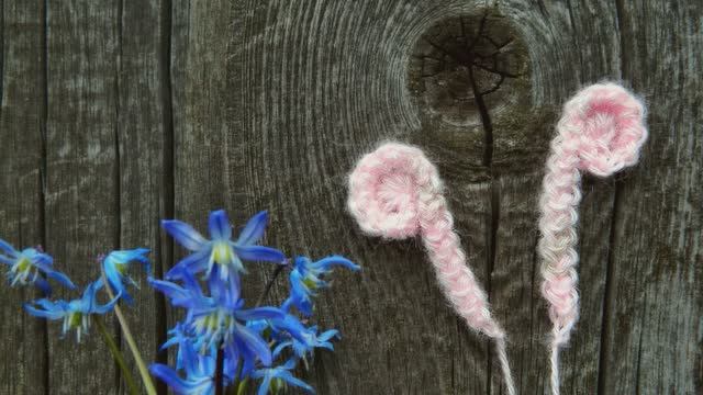 Вязаная птичка фриформ. Вяжем шнур гусеничка с завитком вправо и влево.