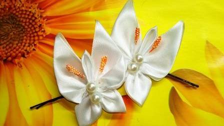 Бант из атласных лент Бабочка своими руками Мастер класс