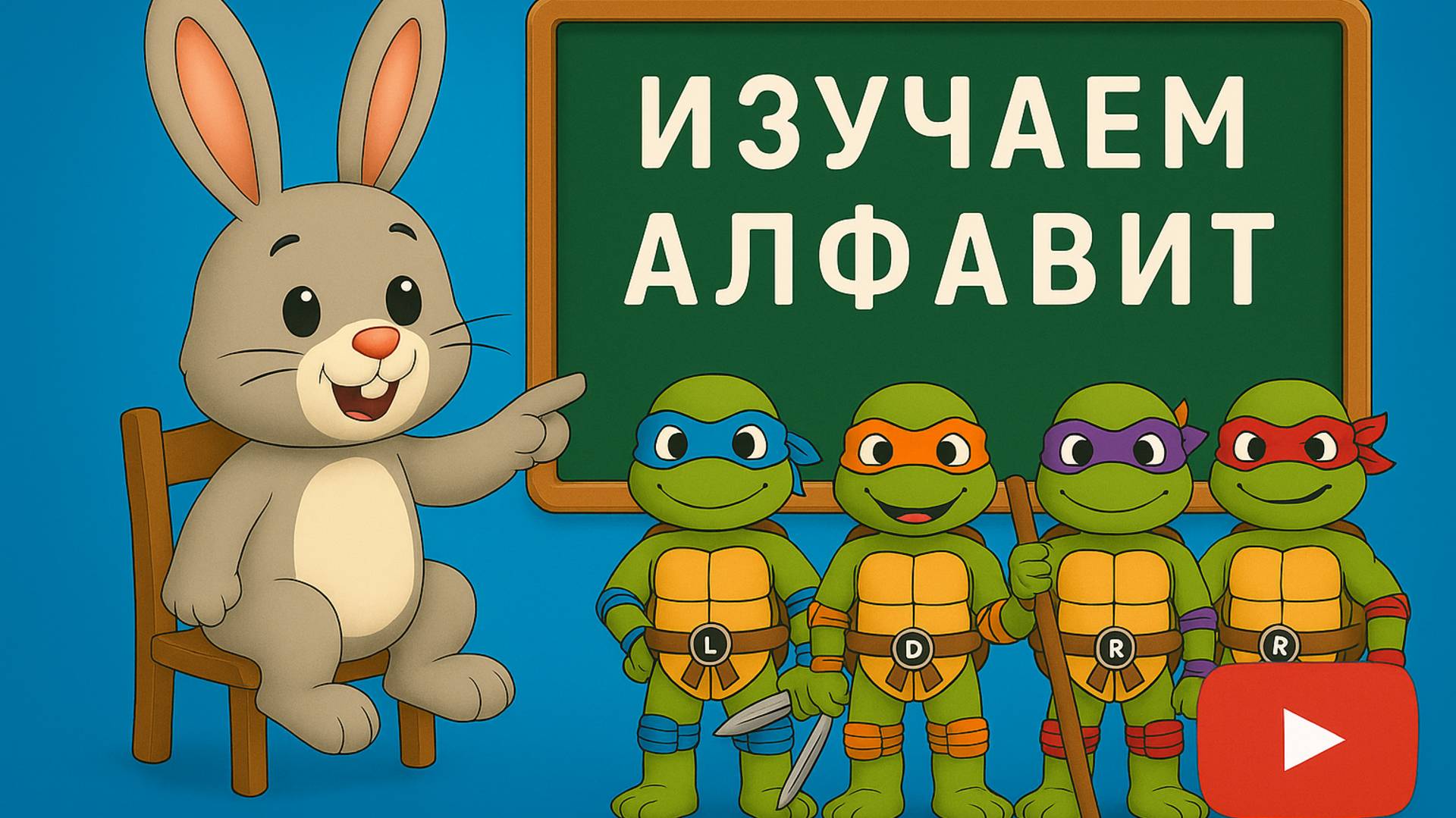 ИЗУЧАЕМ АЛФАВИТ  С ЧЕРЕПАШКАМИ-НИНДЗЯ!