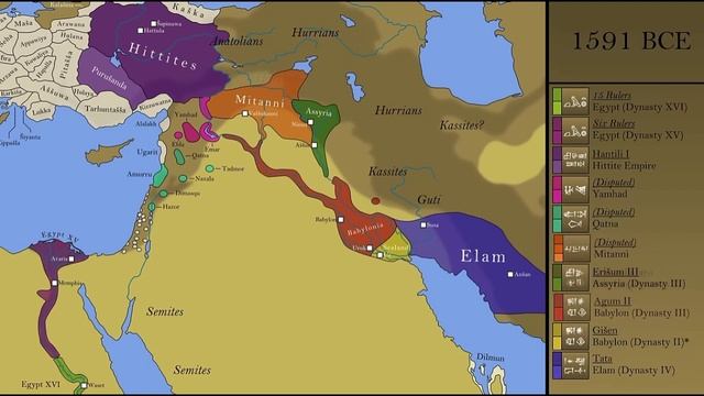 Подвижная карта Древнего Востока на каждый год с указанием правителей государств (3500-513 до н.э.)