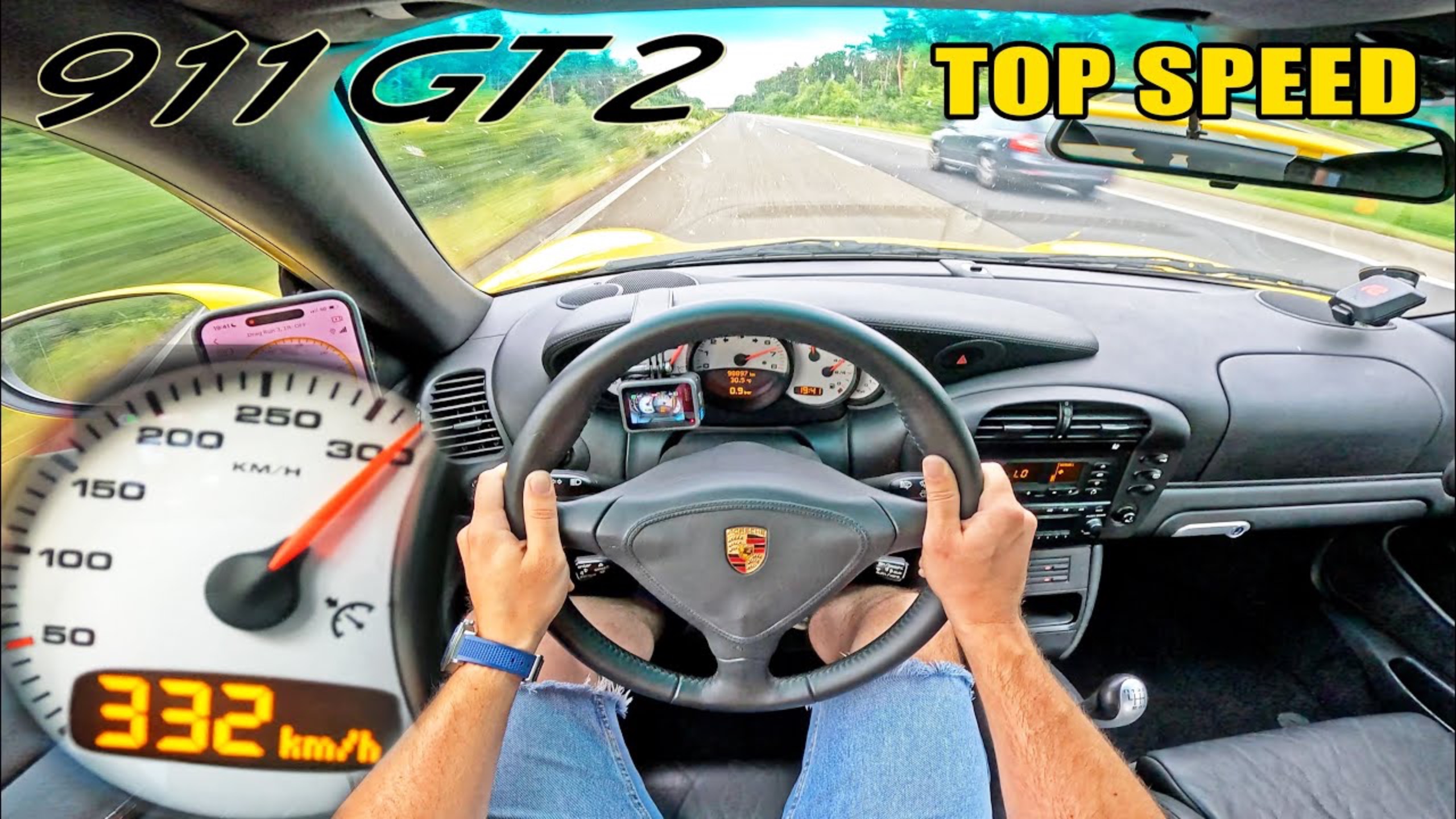 2003 Porsche 996 911 GT2 | 332КМ/Ч POV на АВТОБАНЕ AutoTopNL