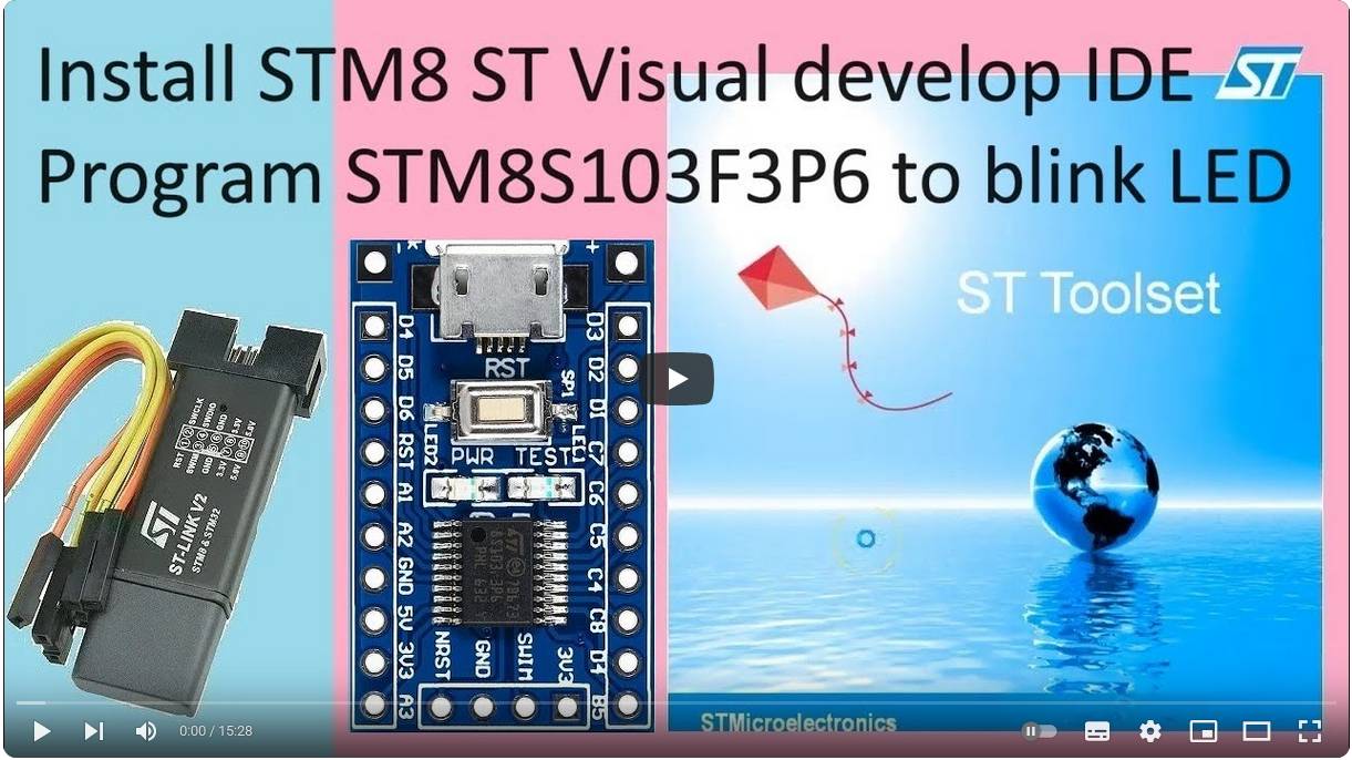132. STM8S103F3P6 STVD Programming STM8 Cube IDE