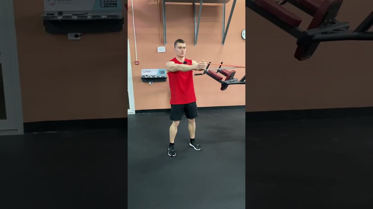 Удержание туловища от вращения с резиной