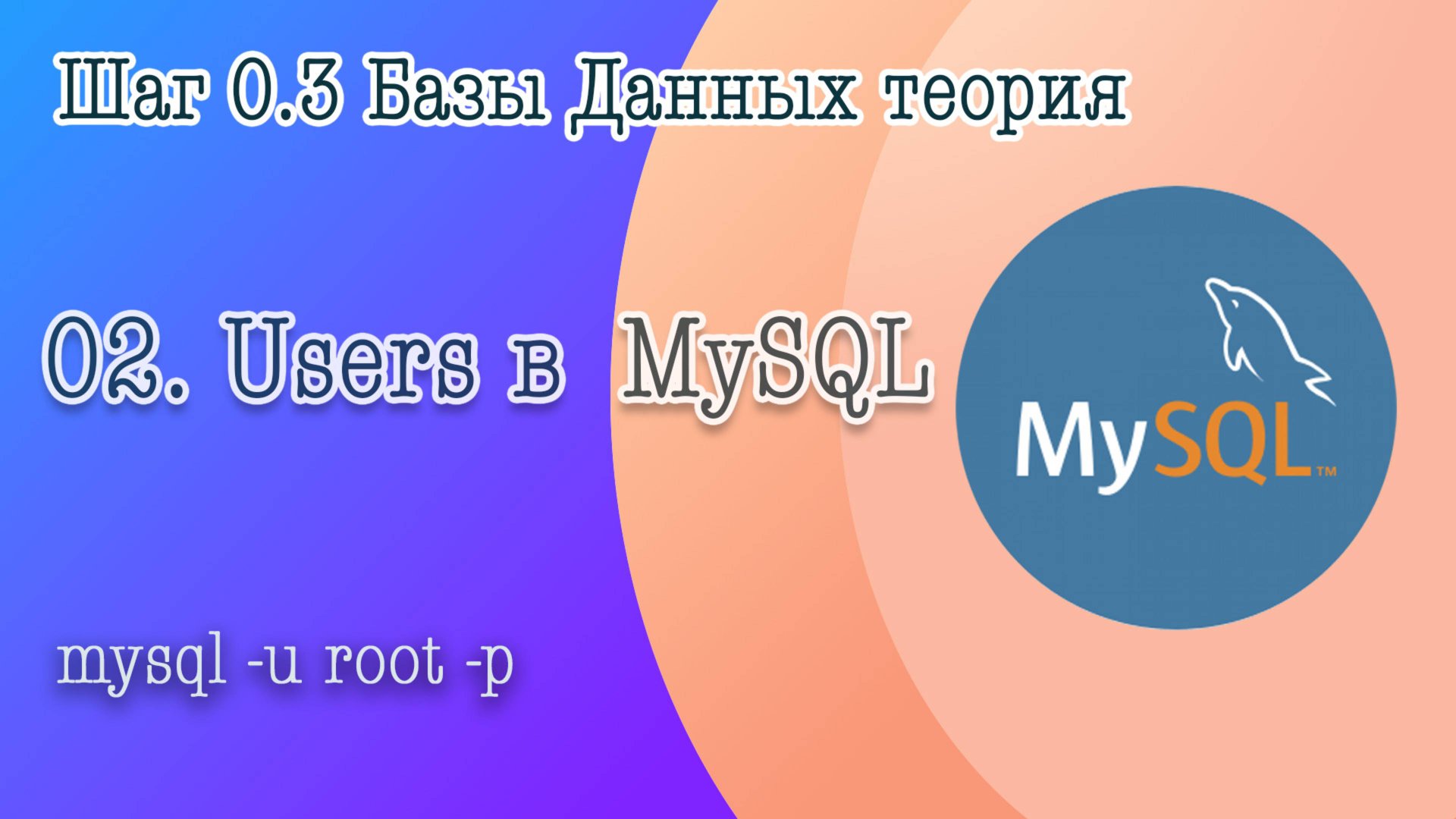 02. Пользователи и их права в базе данных MySQL. Установка пароля, создание пользователя,  права
