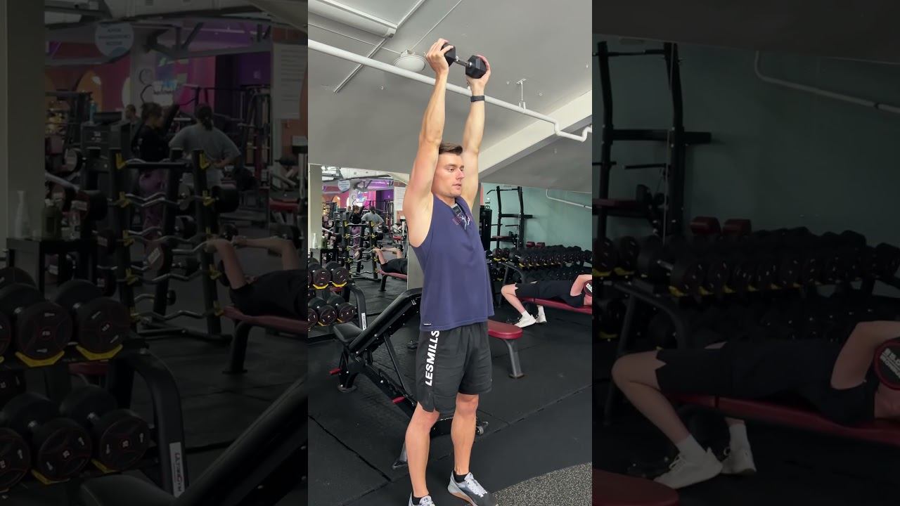 Разгибание рук с гантелью из-за головы