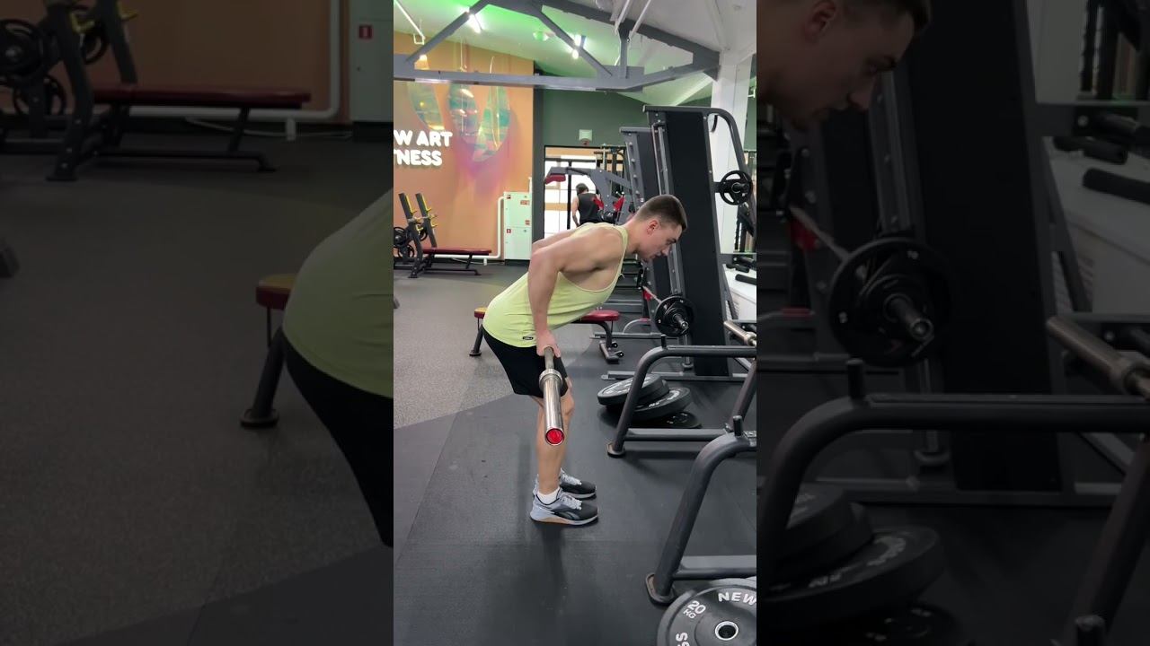 Тяга штанги в наклоне