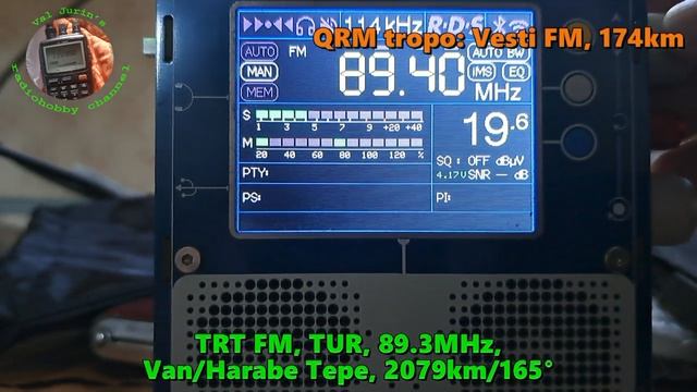 26.07.2025 16:40UTC, [Es], TRT FM, Турция, 89.3МГц, 2079км, QRM tropo, Вести ФМ, 174км