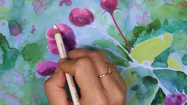 Как нарисовать живописную веточку яблони