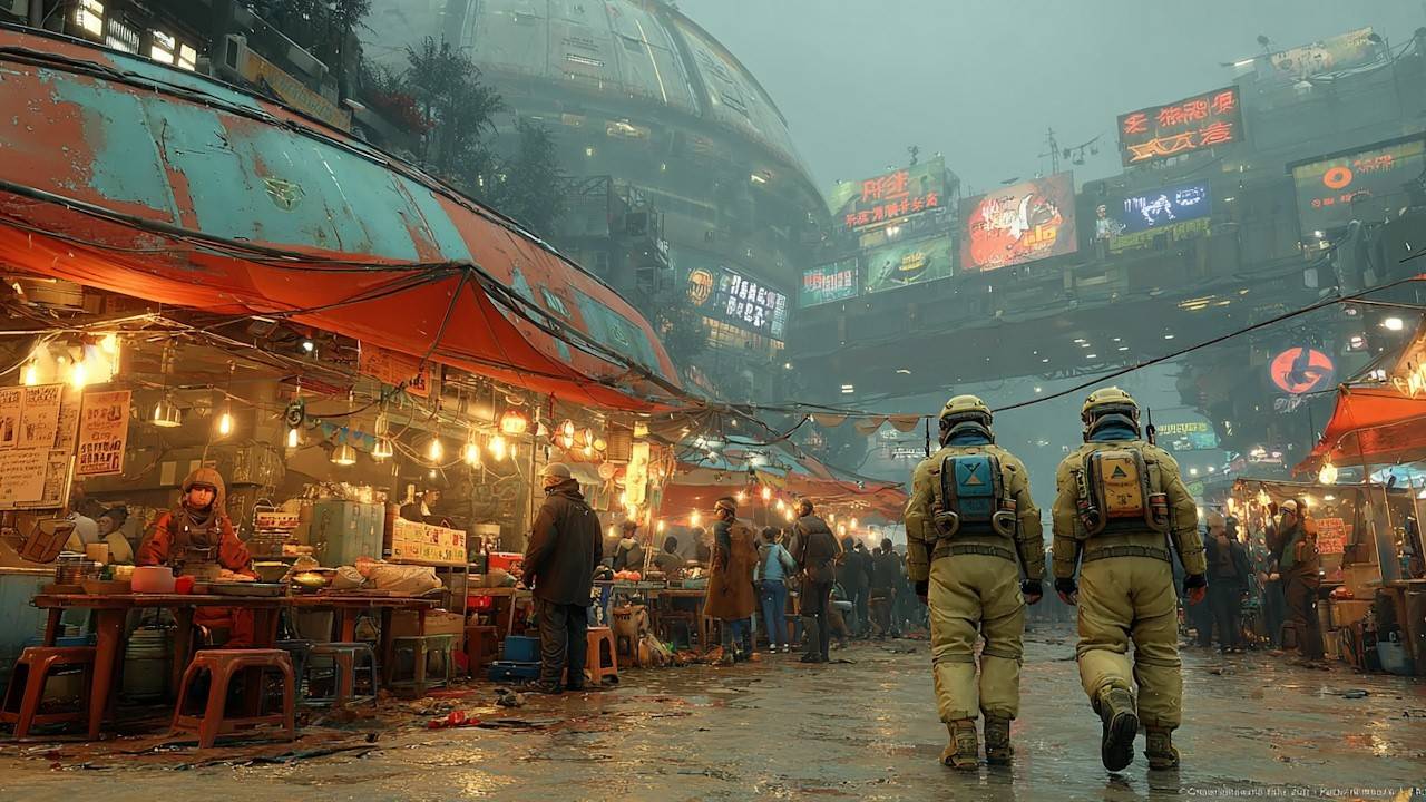 Neon Market / Cyberpunk Street Patrol in the Bazaar