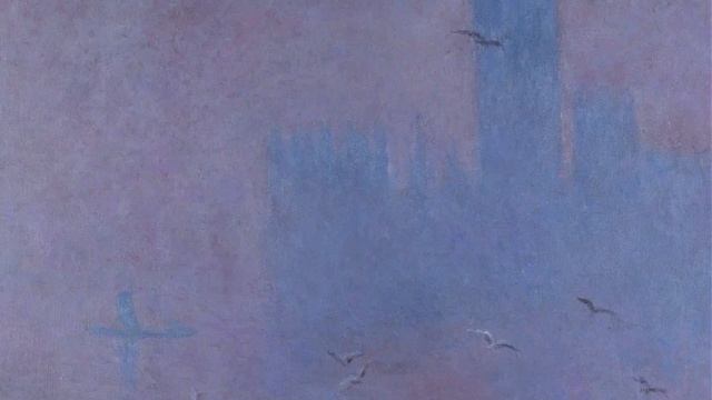 Чайки. Река Темза в Лондоне. Здание парламента | Клод Моне