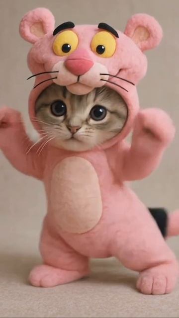 Розовая кото пантера танцует 😺