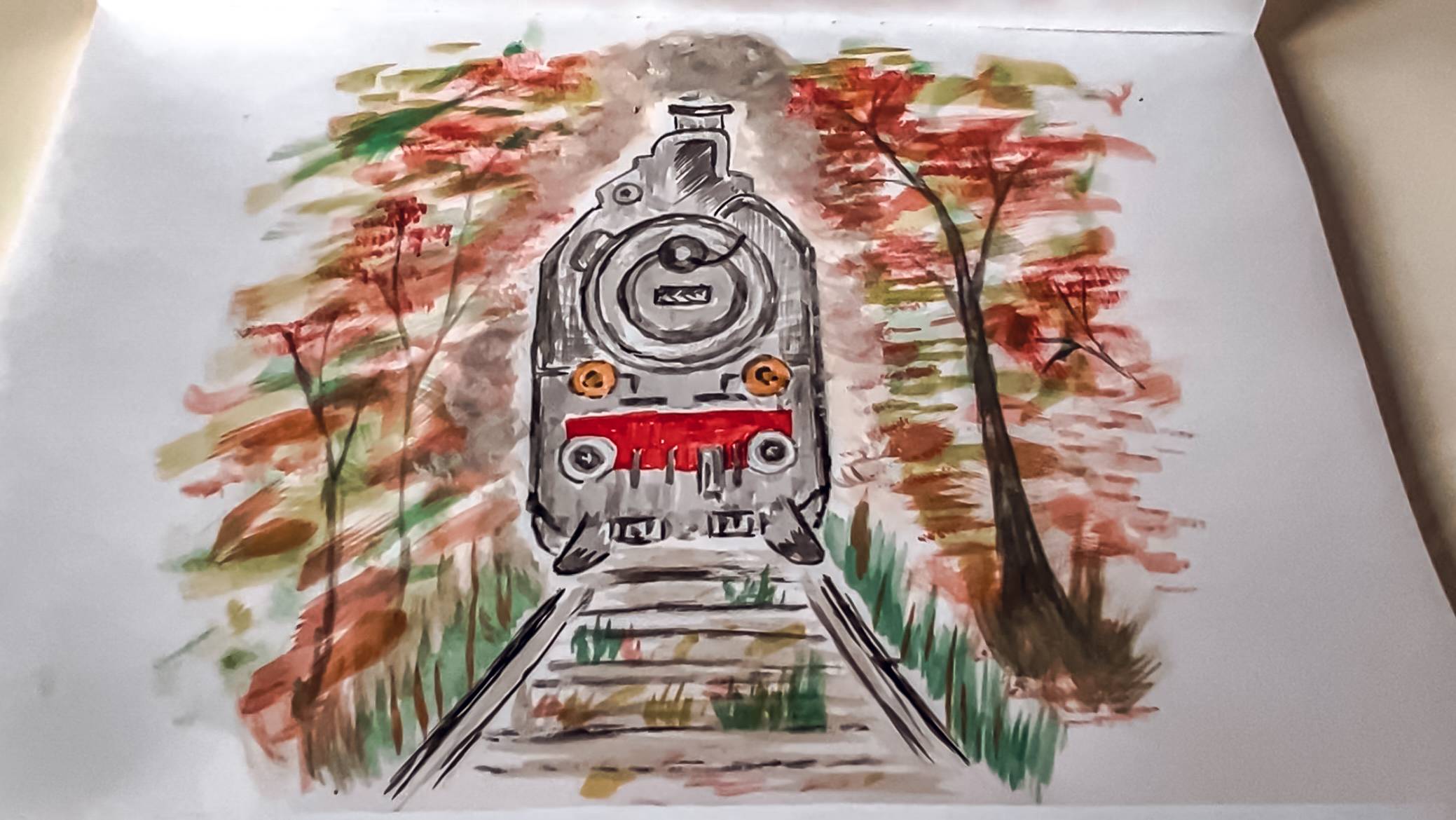 Поезд в осень