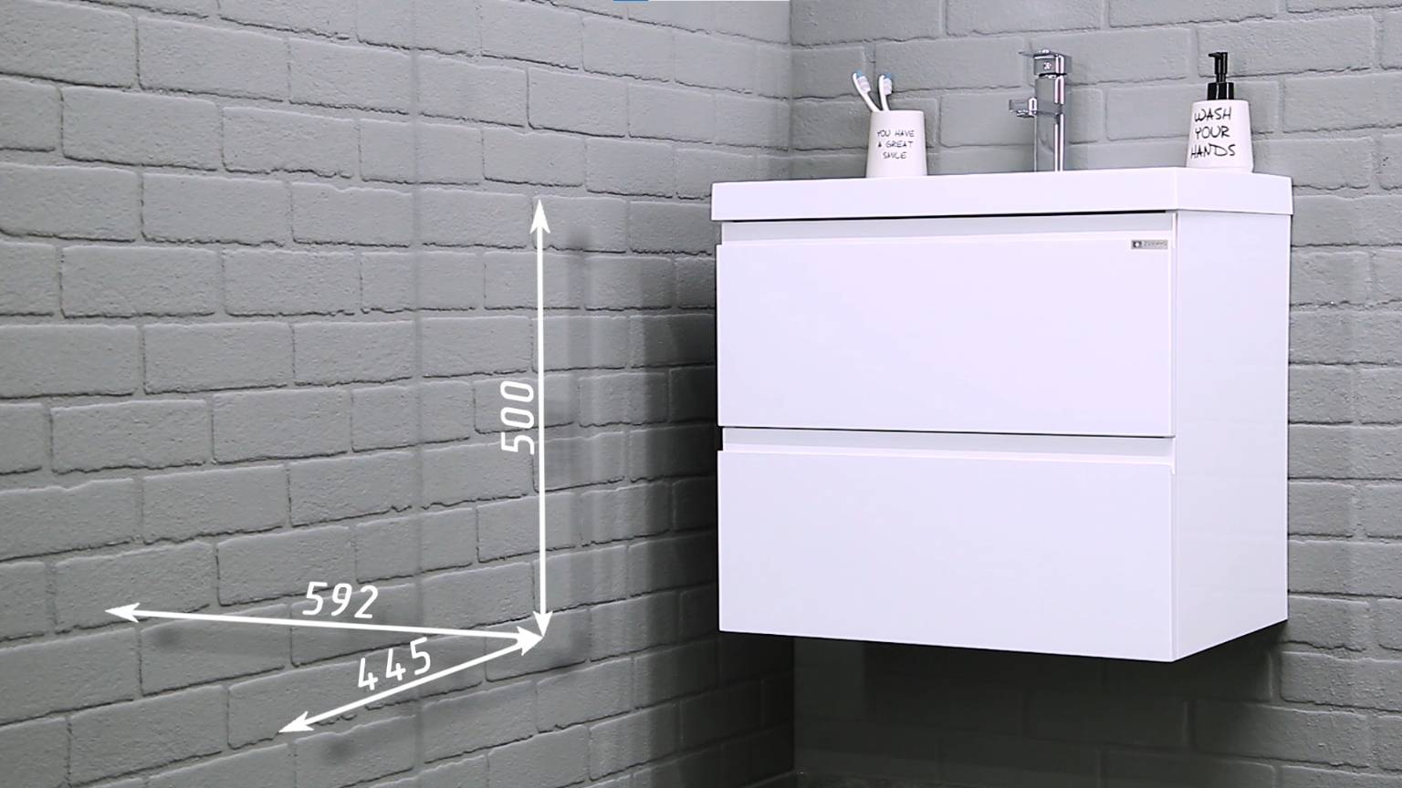 Тумба подвесная под умывальник "Classica 60" Graffo белый глянец В2 Домино