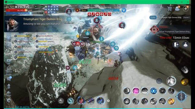 Мир 4 Hell raid против босса Triumphant tiger demon king