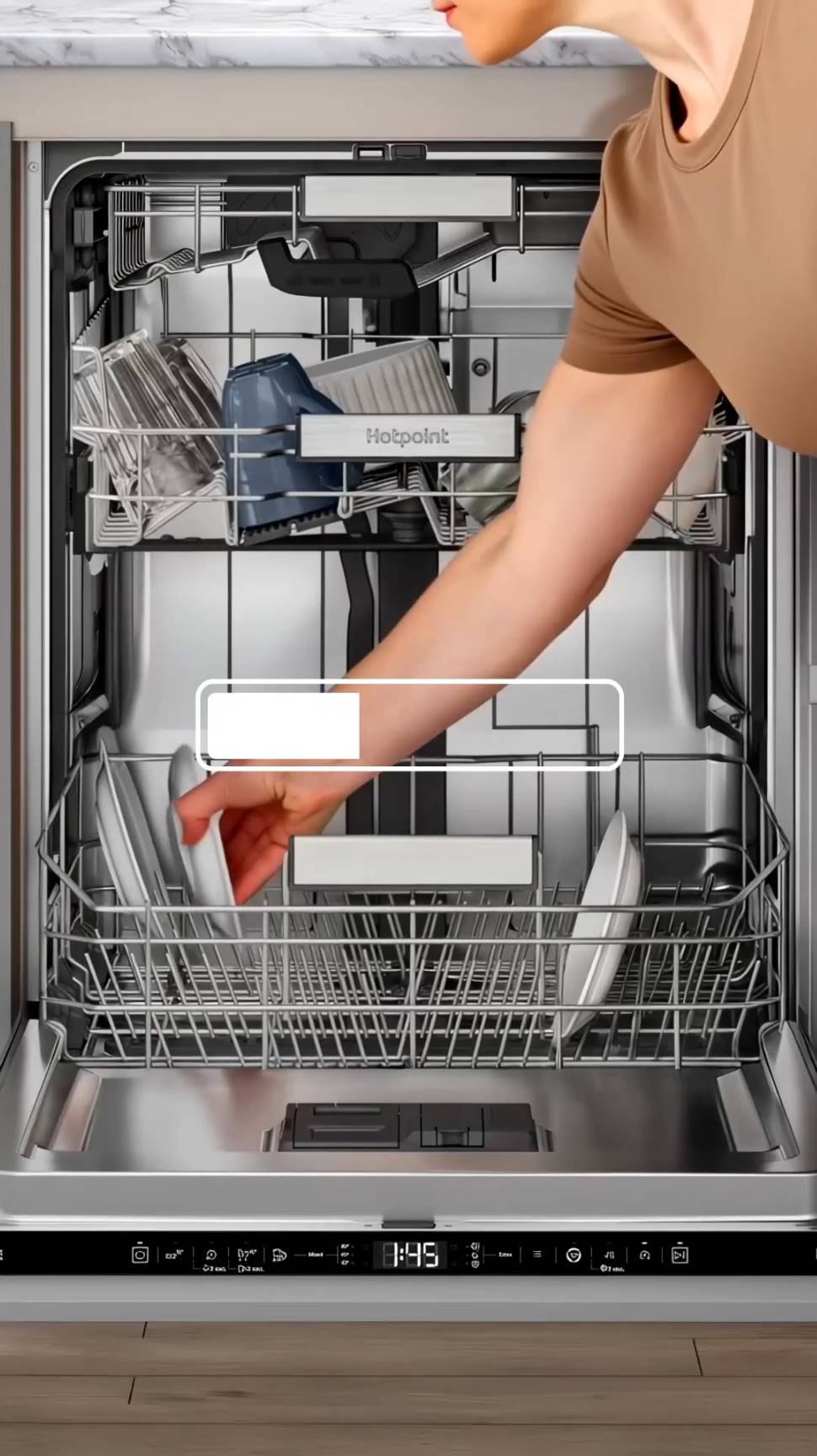 Загружайте посудомоечную машину #Hotpoint HI 5D84 DW, а не себя