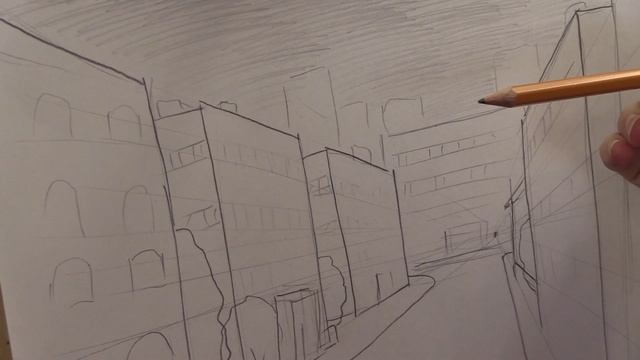 Урок рисования от Аблицовой Ольги. Урок 1. Графический пейзаж. Линия горизонта и перспектива.