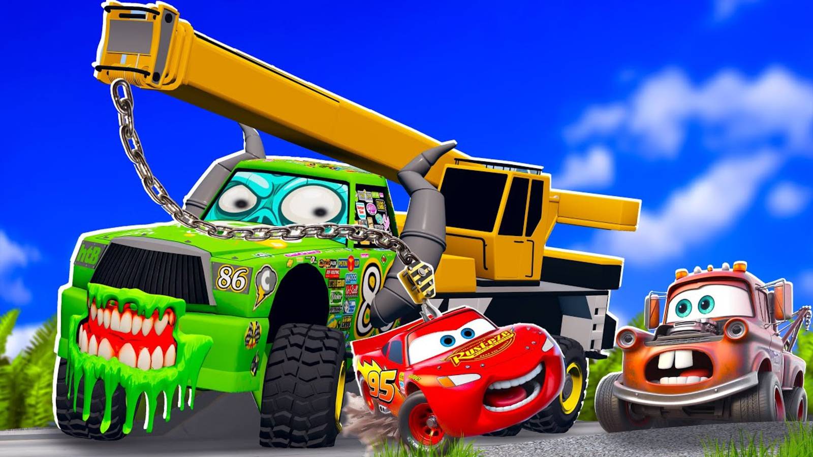 🤖🤪СУПЕРГЕРОИ ЛУЧШИЕ ДРУЗЬЯ🔥⭐ МАШИНКИ МОЛНИЯ МАКВИН И ЕГОКОМАНДА ПРОТИВ ГРУЗОВИЧКА