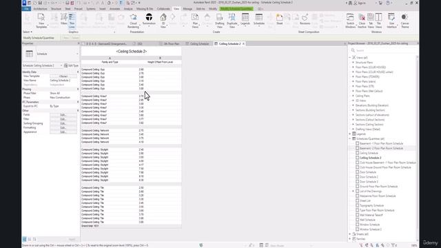 3.6 -Ceiling Height Scenario – Transfer Old Values to New Parameters