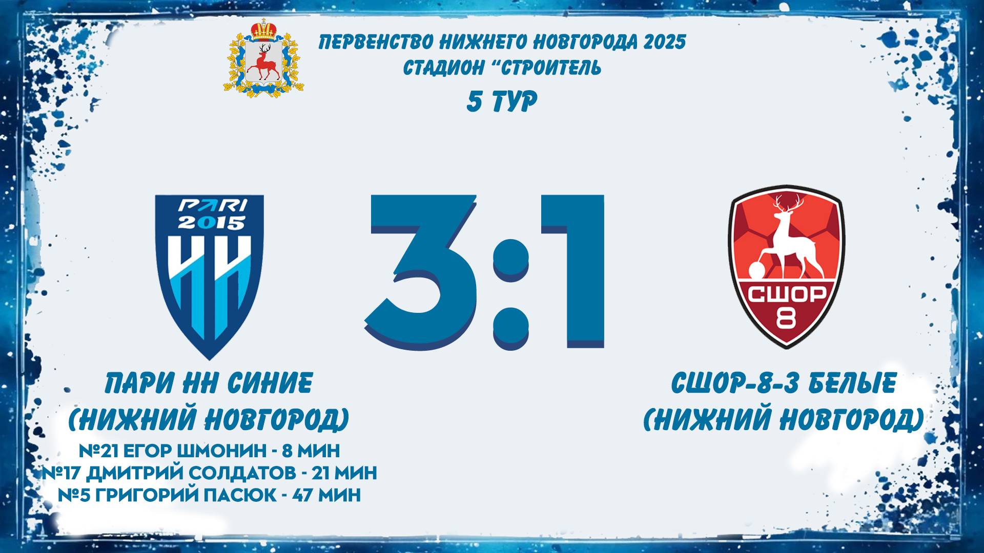 Пари НН Синие (Нижний Новгород) - СШОР-8-3 Белые (Нижний Новгород)