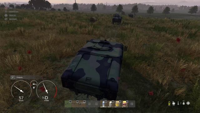 Перегоняем 5 хамеров на базу.