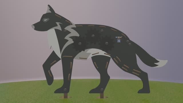 Элемент патриотической площадки "Волк" с подвижными частями