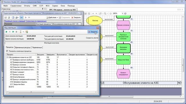 Business Studio 3.5_ Имитац модел и ФСА_10