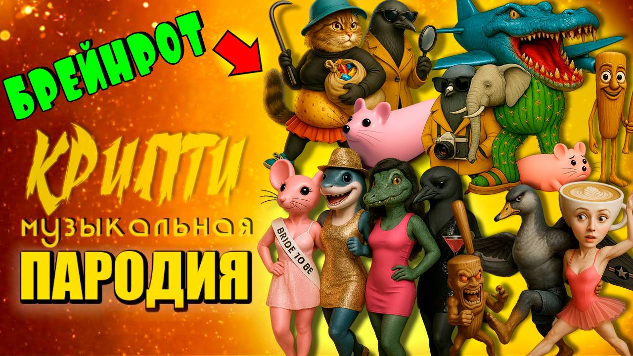 ТОП 10 Мульты - Кошка-картошка БРЕЙНРОТ Итальянские мемы Мышка-сосиска КРИПТИ Мульт пародия