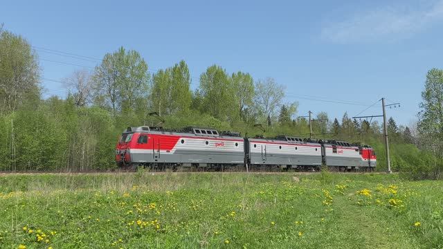 Электровоз 3ЭС4К-069, перегон Новый Быт - Пупышево