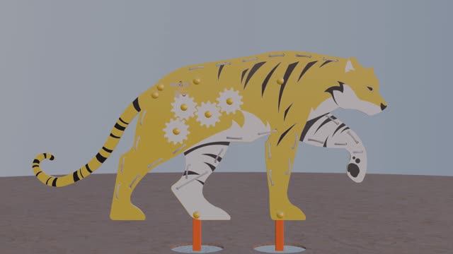 Элемент патриотической площадки "Тигр" с подвижными частями