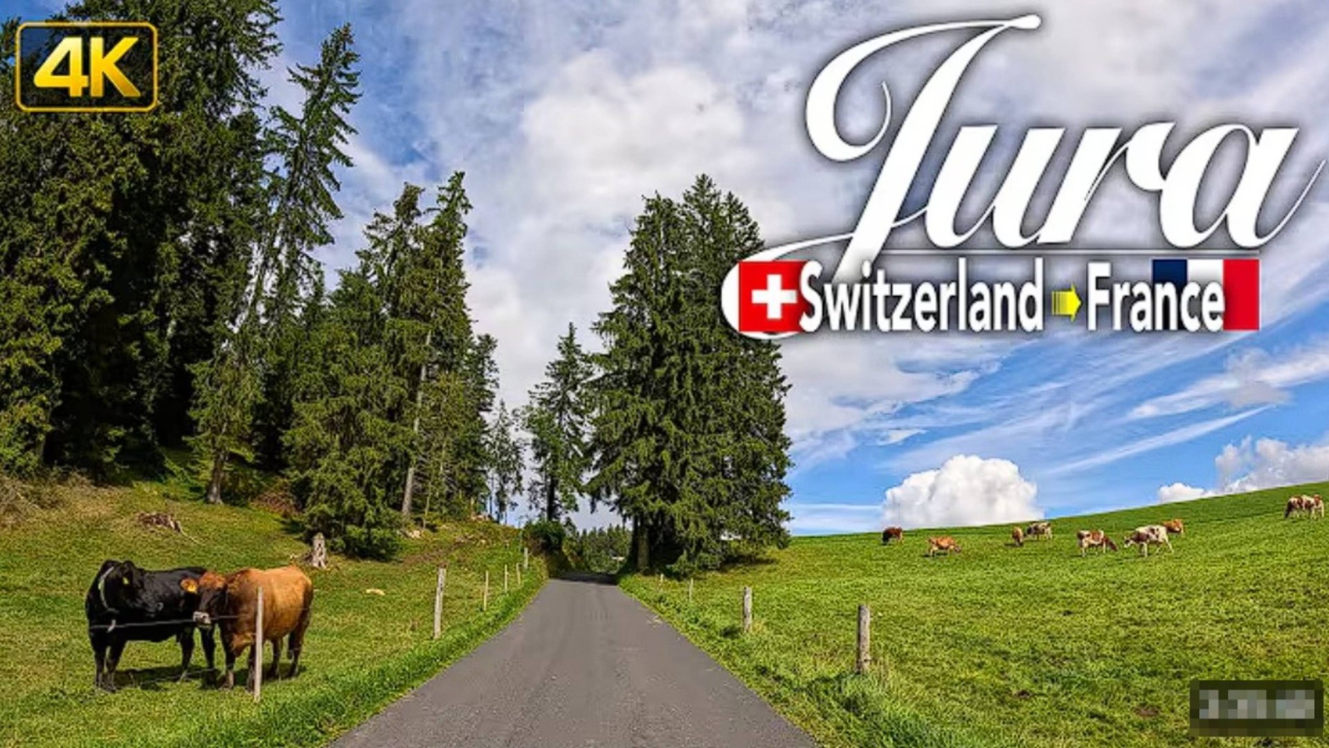 🚗 SmartTV 4К ➤ 🌄 Живописная поездка через горы Юра из Швейцарии во Францию!