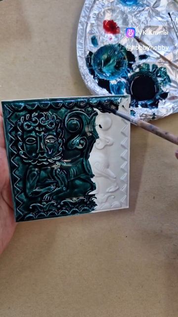 МК в студии: роспись плитки (имитация керамики)